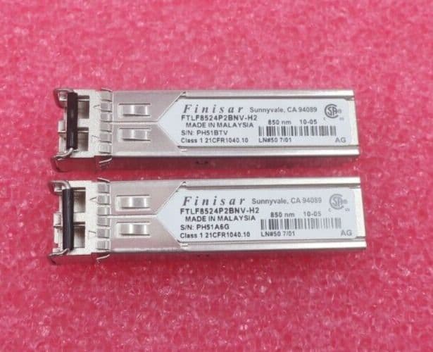 2x Finisar 4Gb/s 1000Base-SX LC 850nm SFP Transceiver Modules ...