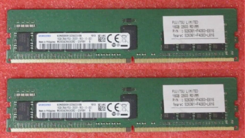 2x Fujitsu Original 16GB 2Rx8 DDR4-2933 REG ECC S26361-F4083-L616 for ...