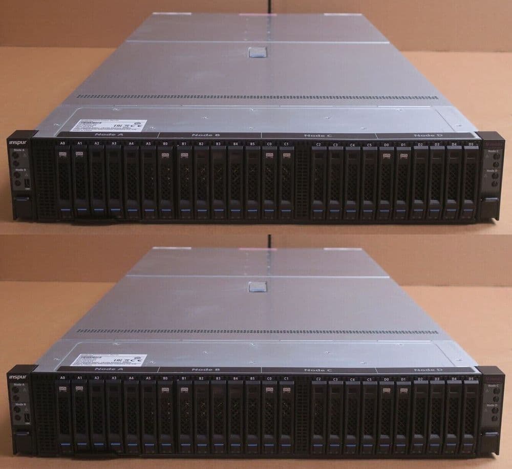 2x Inspur i24 2U 4-Node CTO Server 8 XEON Scalable CPU 8x SAS/SATA 16 ...