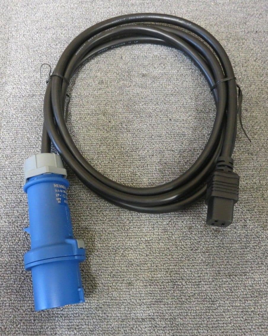 2x NEW Newlec NLAMT002 240V 16A M Ceeform Blue Plug To Volex 39M5388 ...