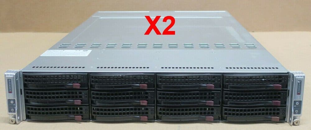 2x Supermicro SuperServer 6027TR-DTRF 2-Node Server X9DRT-HF CTO No CPU ...