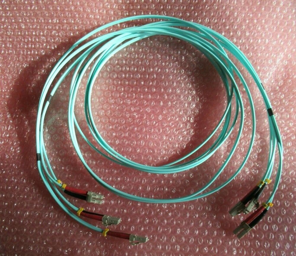3 x Fiber Optic 2M Aqua LC To LC Patch Cable Multimode OM4 Duplex 50 ...