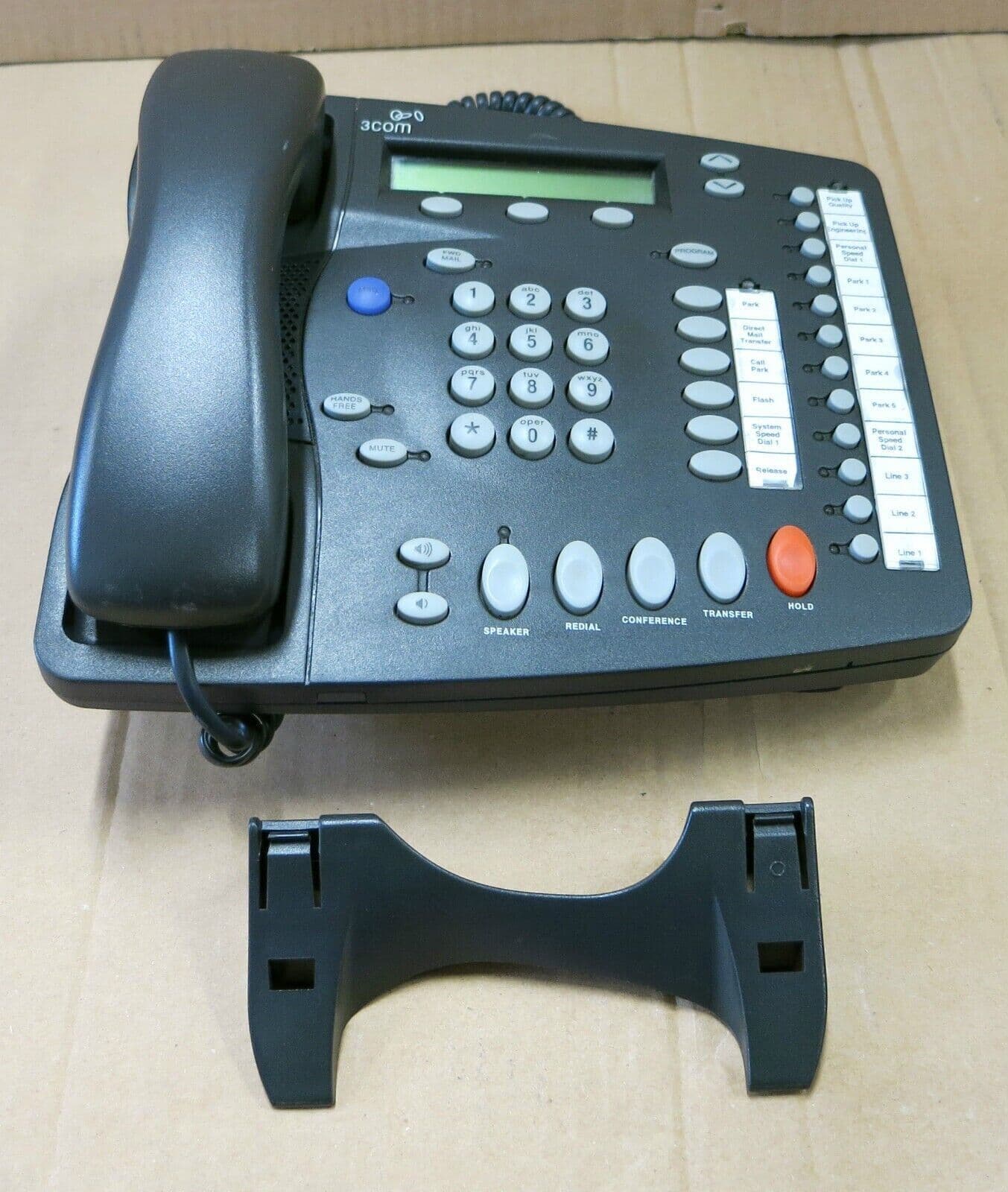 3Com NBX 2102 3C10226PE Business Phone Charcoal Gray With Handset And Stand