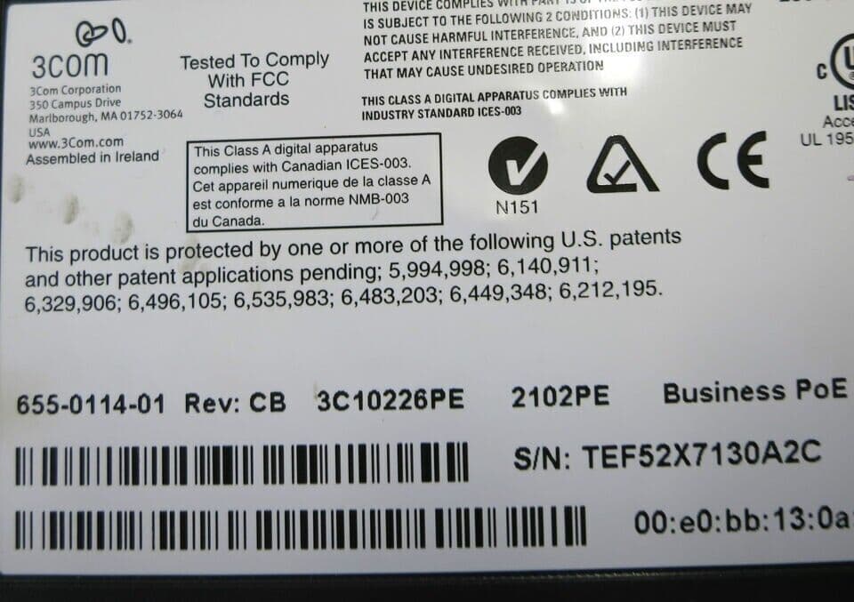 3Com NBX 2102 3C10226PE Business Phone Charcoal Gray With Handset And Stand