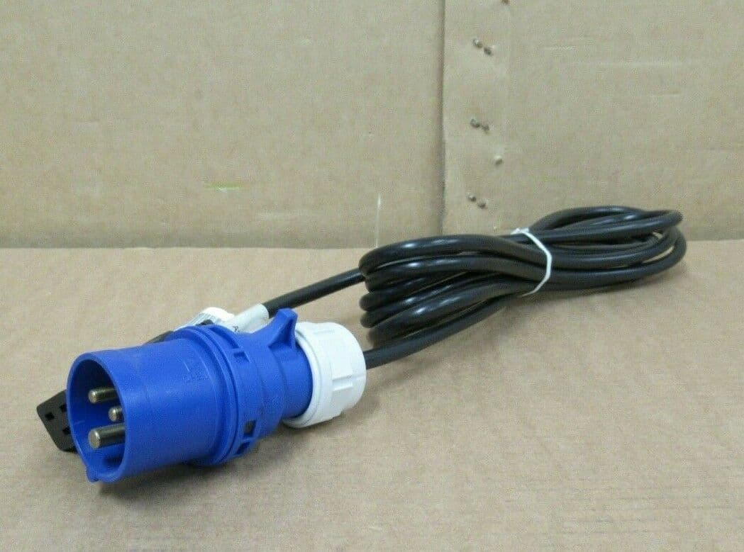 3M Meter IEC C19 To IP44 16A PCE Commando Blue Plug Power Lead Cable