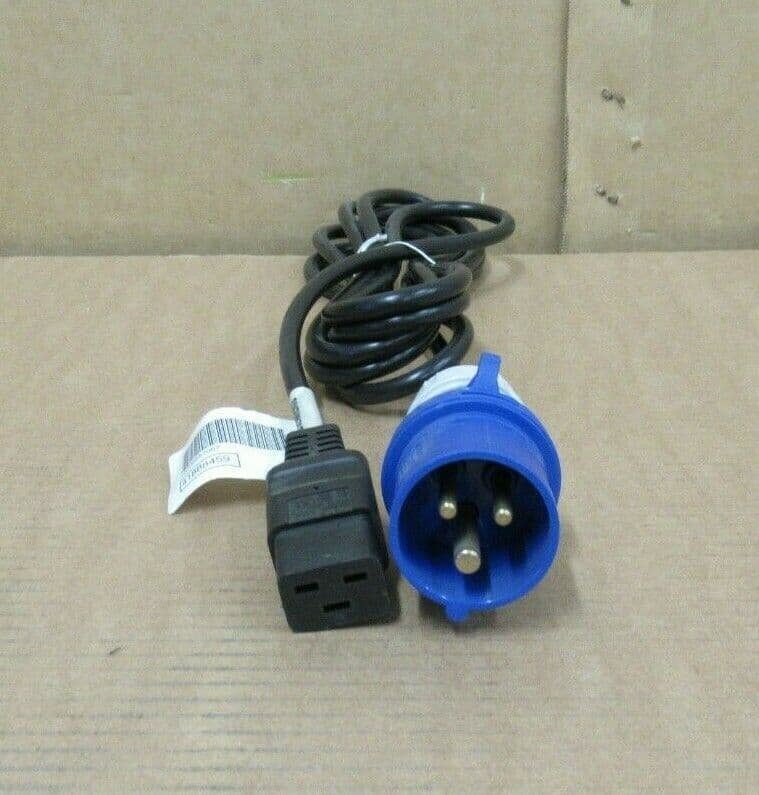 3M Meter IEC C19 To IP44 16A PCE Commando Blue Plug Power Lead Cable