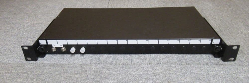 4 Port 19" 1U Black Rack Mount Fiber Optic Patch Panel ST Multimode ...