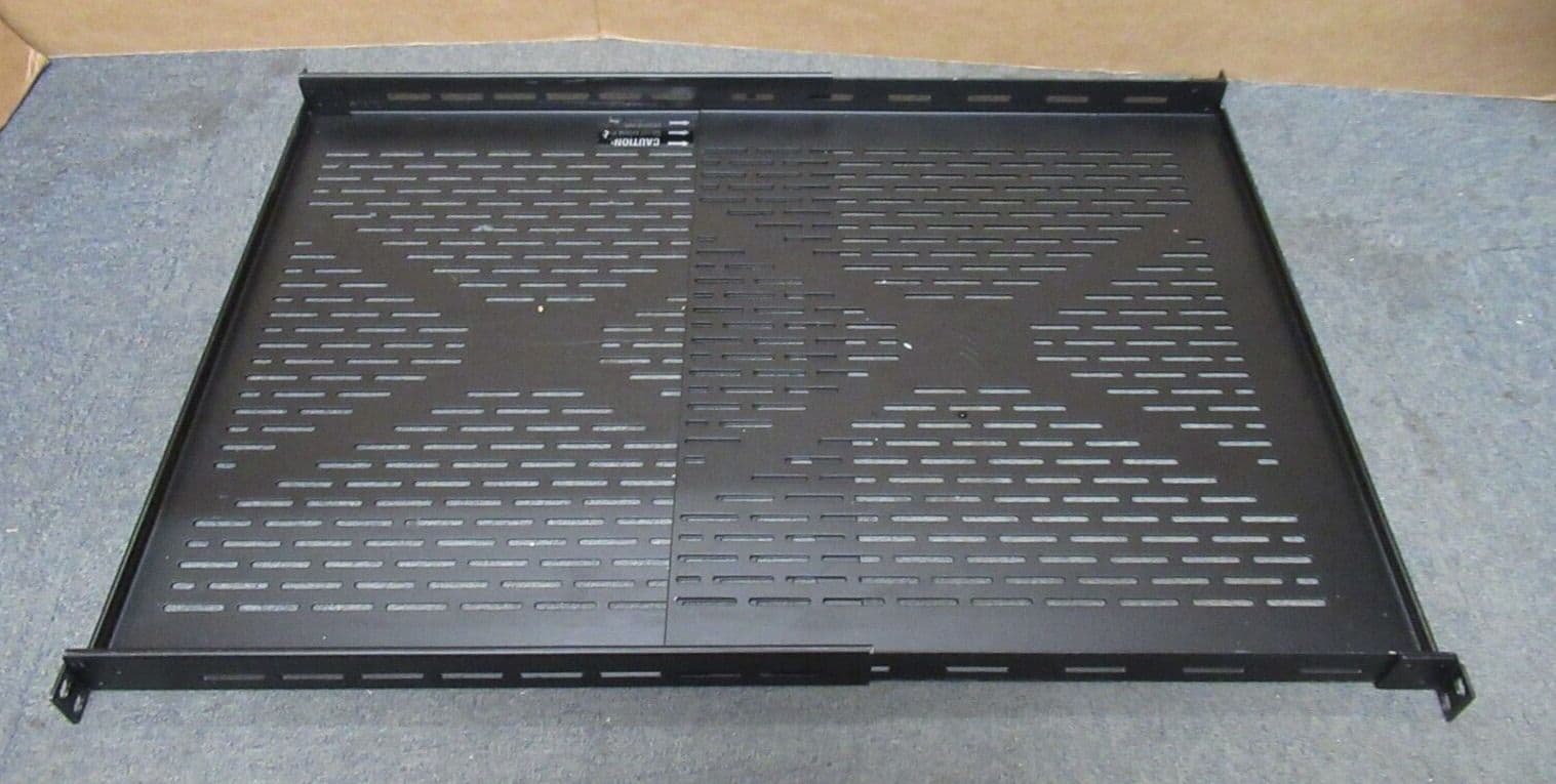4 Post 1U 19" Adjustable Vented Rack Mount Universal Shelf 16" To 26"