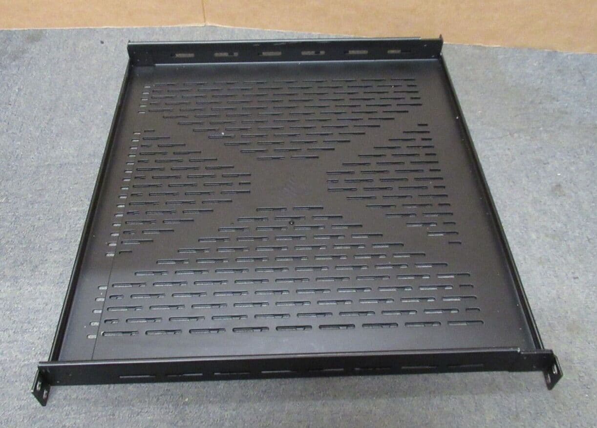 4 Post 1U 19" Adjustable Vented Rack Mount Universal Shelf 16" To 26"