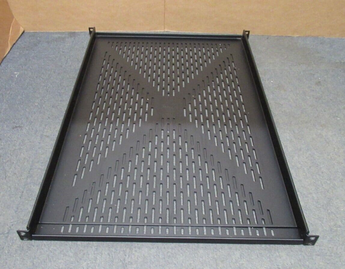 4 Post 1U 19" Adjustable Vented Rack Mount Universal Shelf 27" To 44"