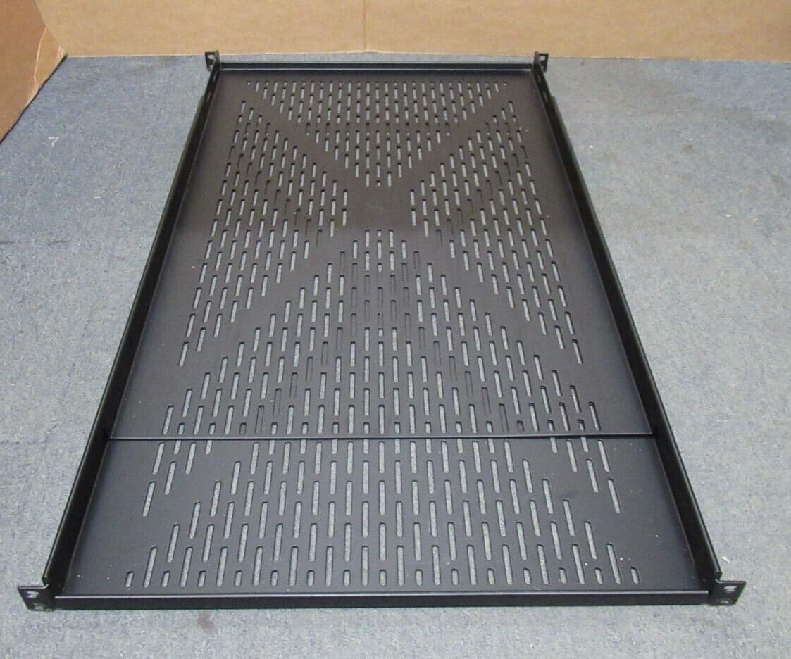 4 Post 1U 19" Adjustable Vented Rack Mount Universal Shelf 27" To 44"