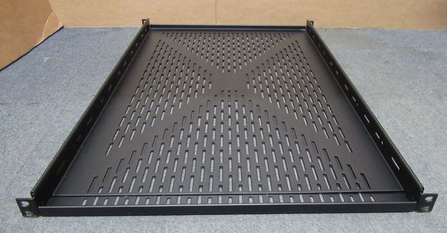 4 Post 1U 19" Adjustable Vented Rack Mount Universal Shelf 27" To 44"