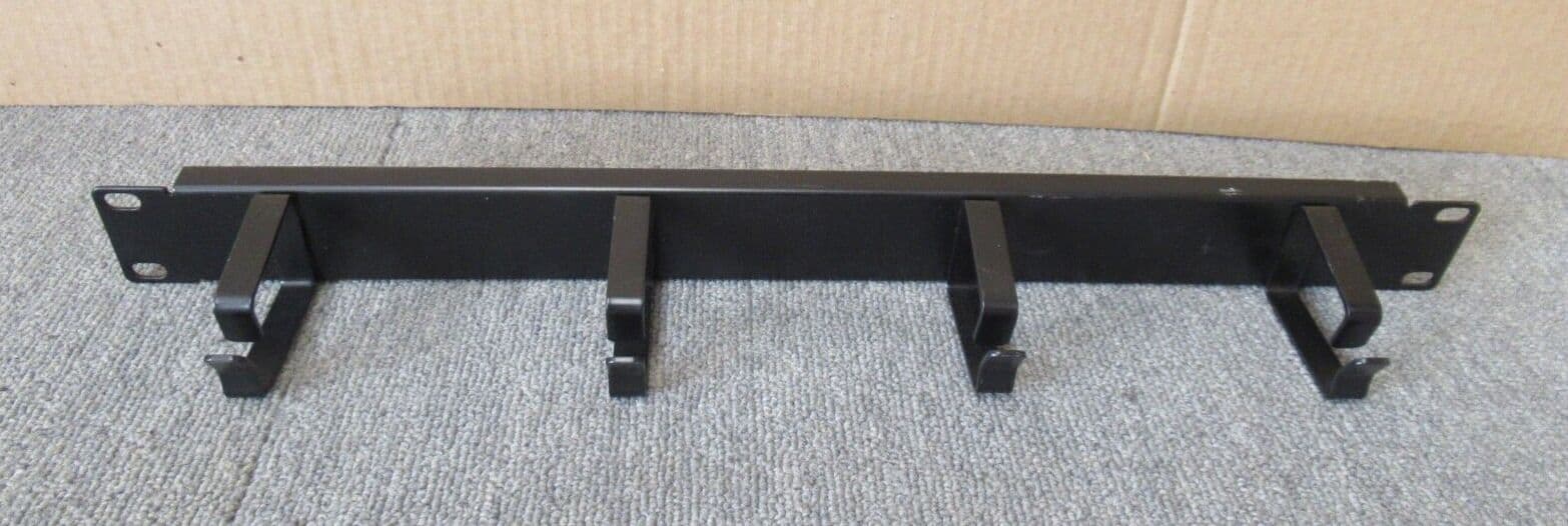 4 x 1U 19" Vertical 4 Rings / Hoops Cable Tidy Bar Black For Server Cabinet