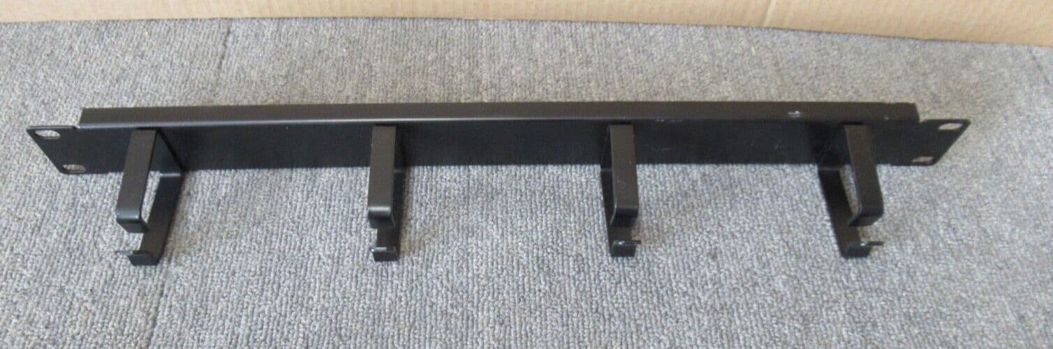 4 x 1U 19" Vertical 4 Rings / Hoops Cable Tidy Bar Black For Server Cabinet