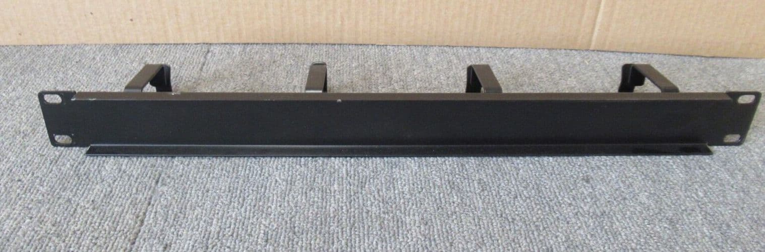 4 x 1U 19" Vertical 4 Rings / Hoops Cable Tidy Bar Black For Server Cabinet