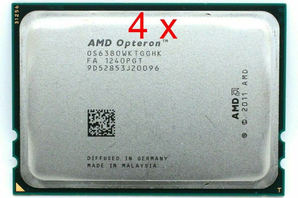 4 x AMD Opteron 6380 16 Core 2 5GHz 16MB Socket G34 CPU Processor ...