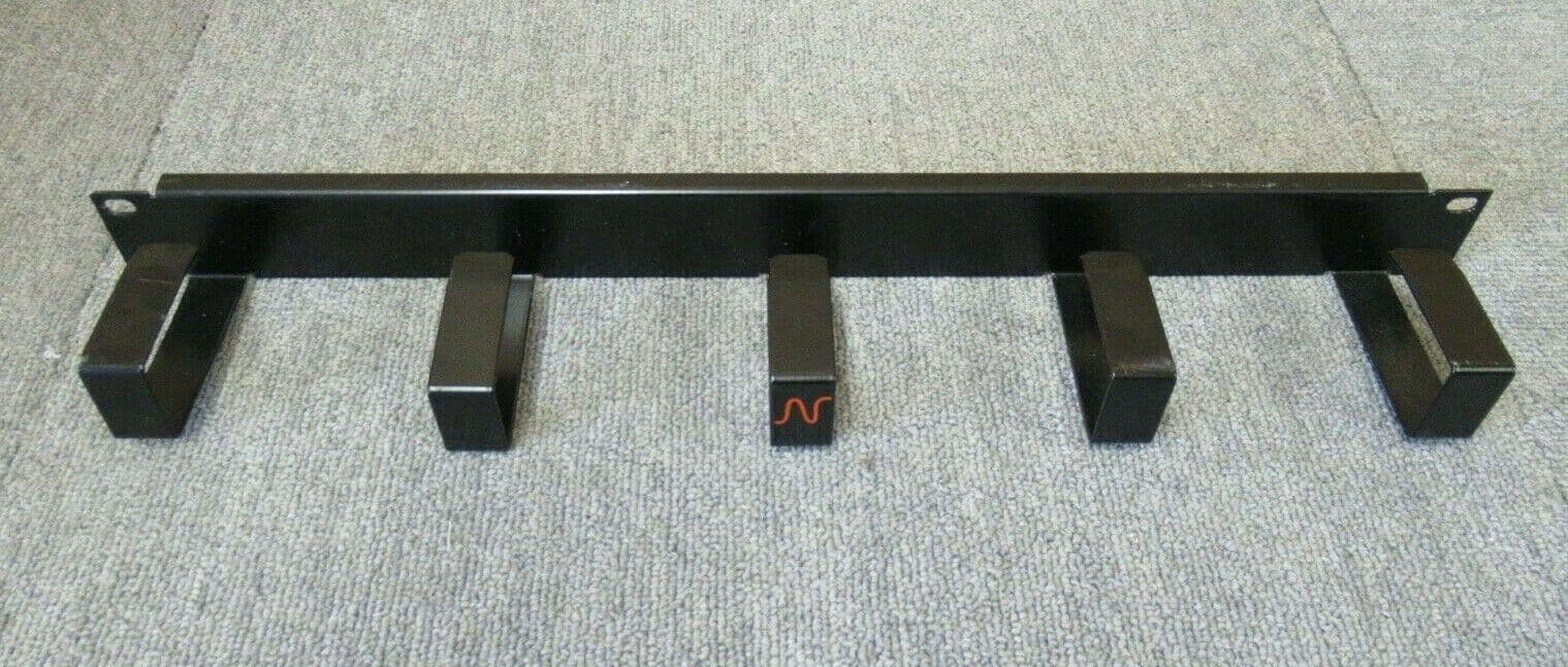 4 x Data Rack Cabinet Cable Tidy Bar 19" 1U Vertical Black 5 Ring / Hoops