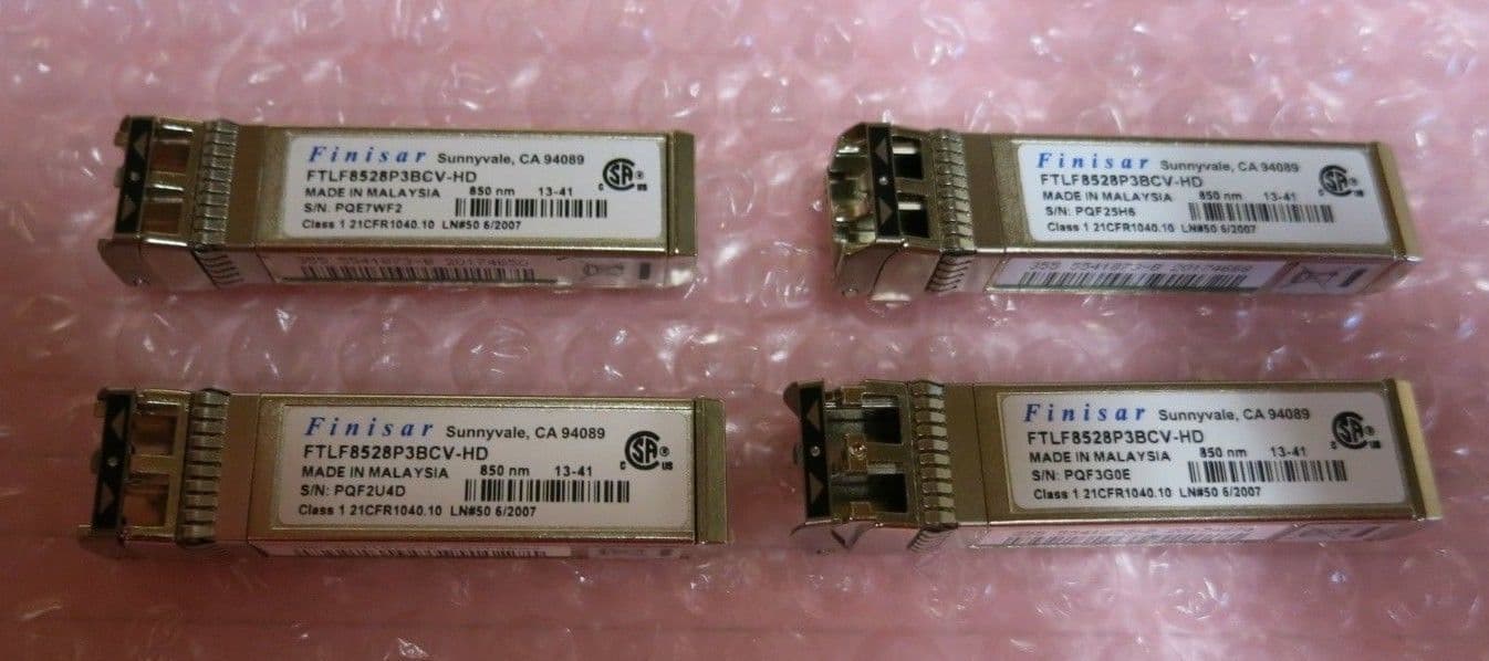 4 x Finisar FTLF8528P3BCV-HD 8G FC 850nm 150m SFP Optical Transceiver ...