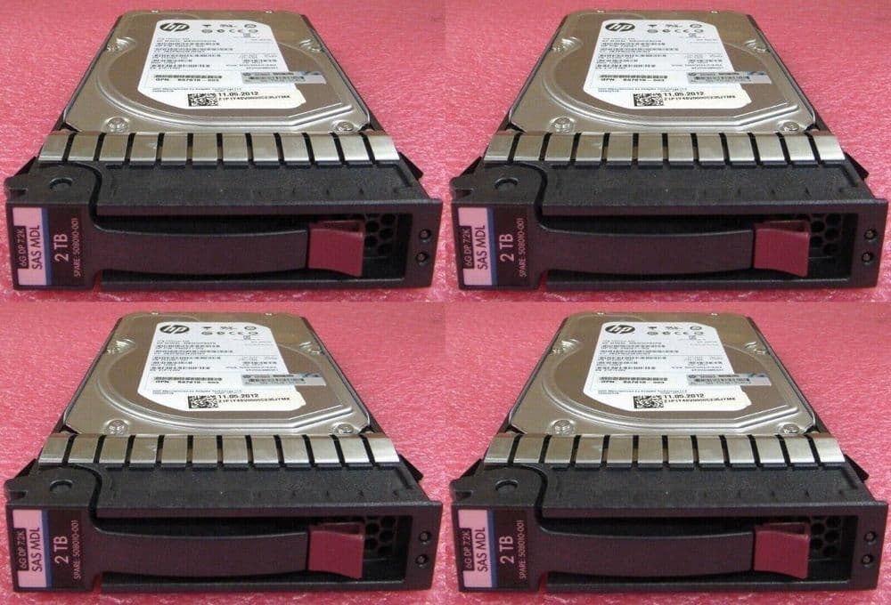 4 x HP 2TB 3 5" SAS 6G 7 2K 8 5ms Dual Port Hot-Plug HDD 508010-001 ...