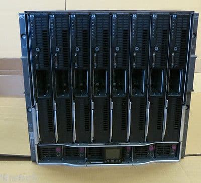 4 x HP ProLiant BL685c 16 x Dual-Core BL c7000 Blade Servers w chassis ...
