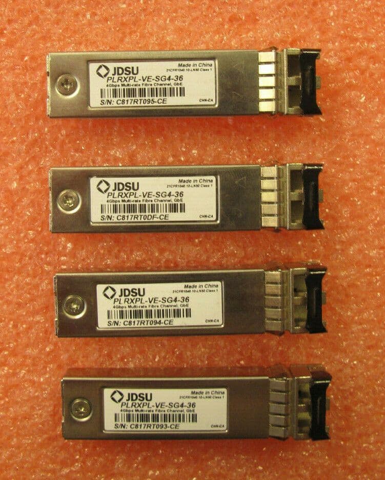 4 x JDSU 4GB Multi-Rate FC 850nm SFP Transceiver Module PLRXPL-VE-SG4-36
