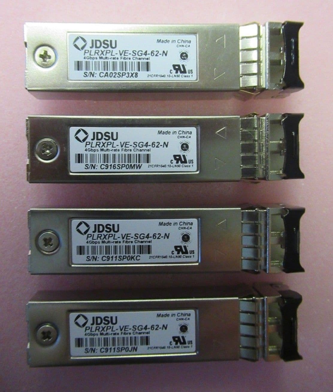 4 x JDSU 4GB Multi-Rate FC 850nm SFP Transceiver Module PLRXPL-VE-SG4-62-N