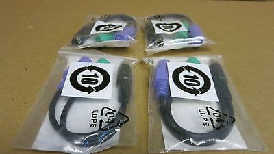 4 x New Dell 0D4002 PS/2 Keyboard / Mouse Splitter Cable Adapter