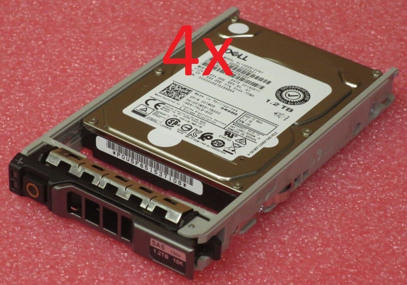 4x Dell Poweredge 1 2TB 10K SAS 12G 2 5" 12Gb/s HDD 01M0D In 12th/13th ...
