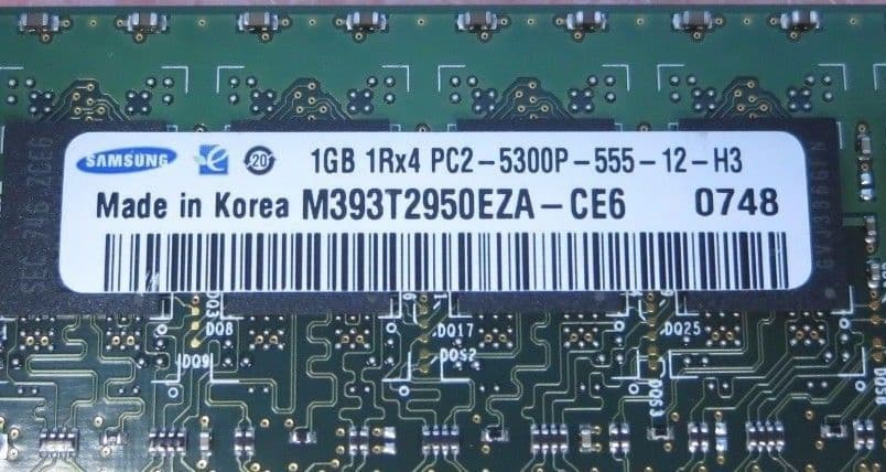 4x Samsung 1GB RAM M393T2950EZA-CE6 PC2-5300P DDR2 Server Memory ECC REG