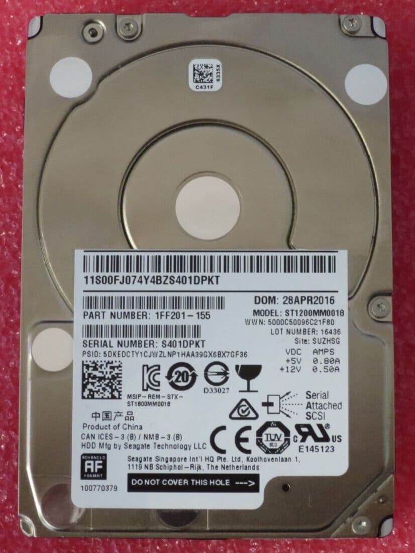 4x Seagate 1 2TB 2 5& x22; 10K SAS 12Gb/s AF HotSwap 2 5& x22; Internal ...