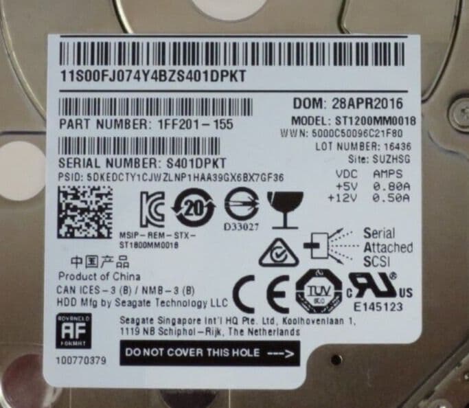 4x Seagate 1 2TB 2 5& x22; 10K SAS 12Gb/s AF HotSwap 2 5& x22; Internal ...