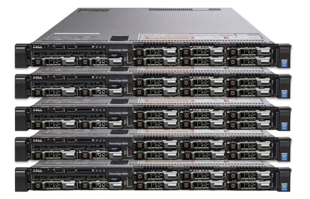 5x Dell PowerEdge R630 2x 12C E5-2650v4 64GB Ram 2x 600GB 6x 1 2TB HDD ...