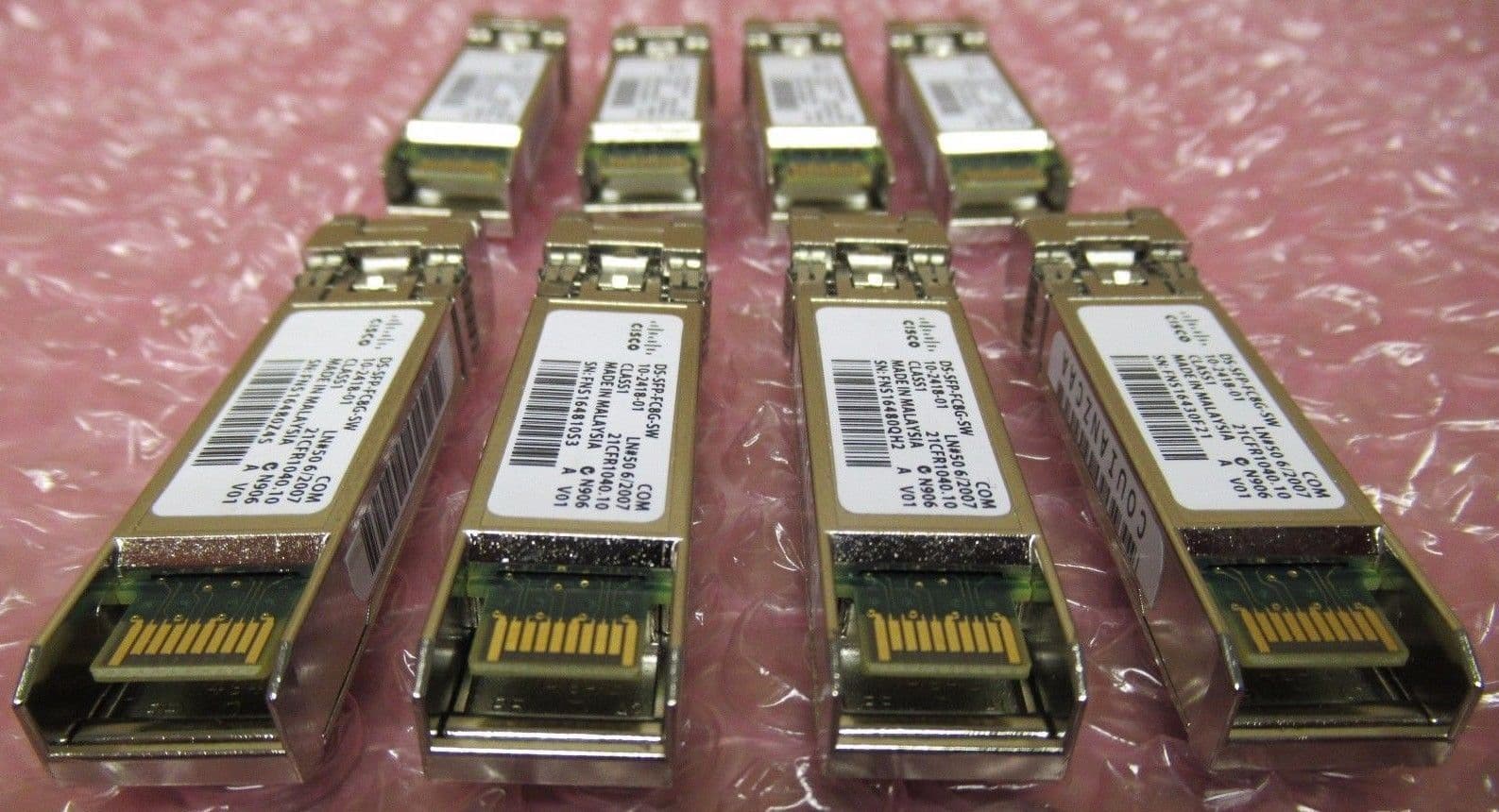 8 x Cisco DS-SFP-FC8G-SW SFP 8G Fibre Channel Transceiver Module 10-2418-02