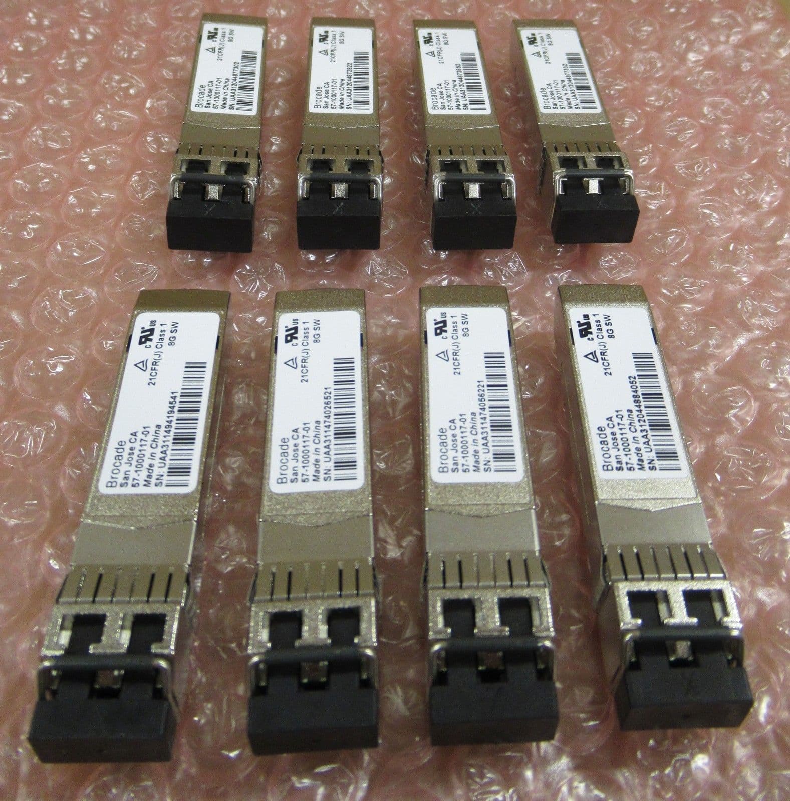 8 x Fujitsu Brocade 57-1000117-01 Dual SW LC MM 8GB SFP XBR-000163