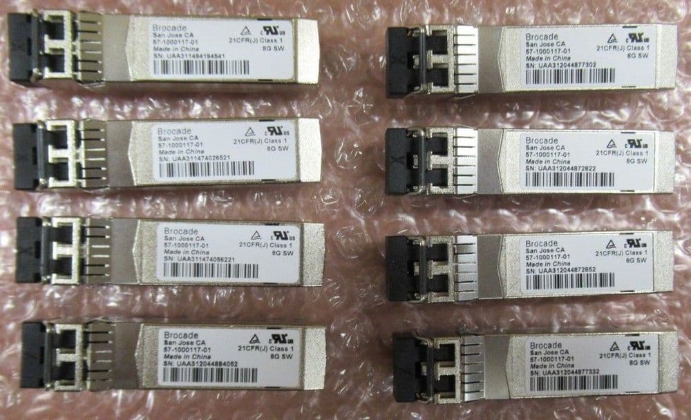 8 x Fujitsu Brocade 57-1000117-01 Dual SW LC MM 8GB SFP XBR-000163