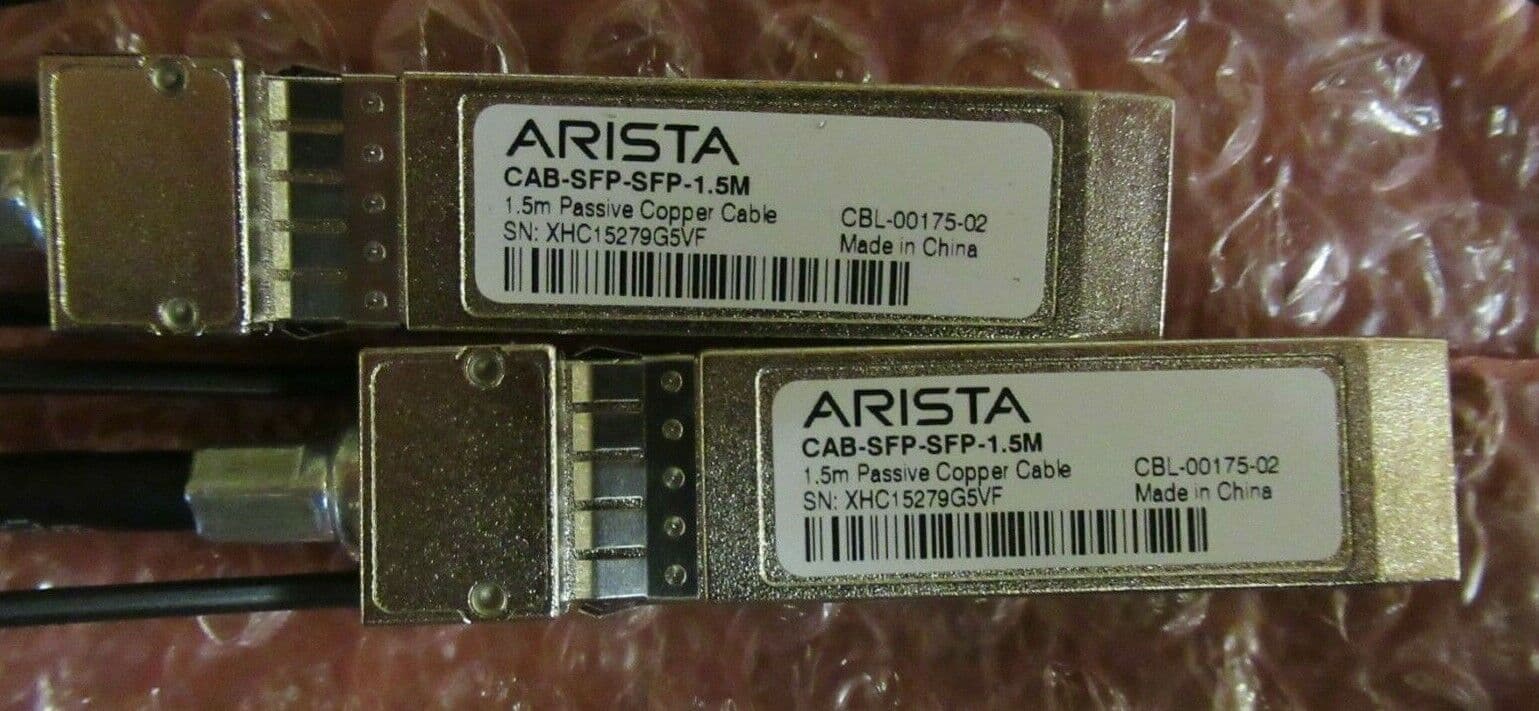 8x Arista CAB-SFP-SFP-1 5M CBL-00175-02 1 5M 10GBase-CU SFP DAC Passive ...