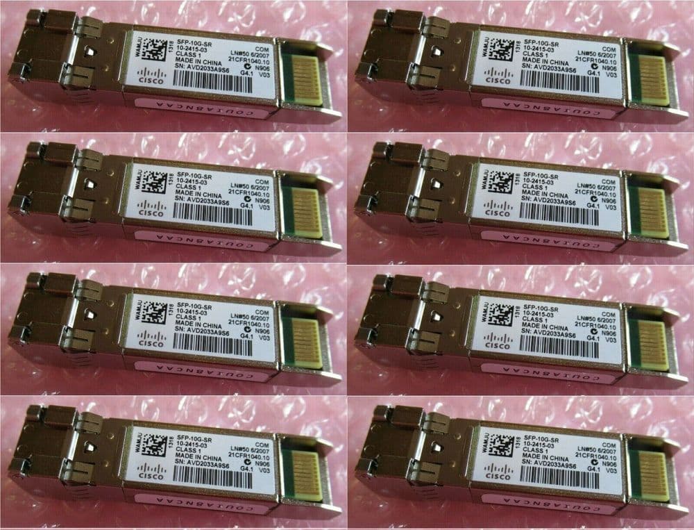 8x Cisco 10-2415-03 SFP-10G-SR 10Gbps Multi-mode 850nm SFP Transceiver ...