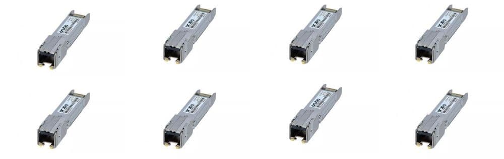 8x NEW HPE Aruba 1G SFP RJ45 Base-T 100m Cat5e XCVR Transceiver Module ...