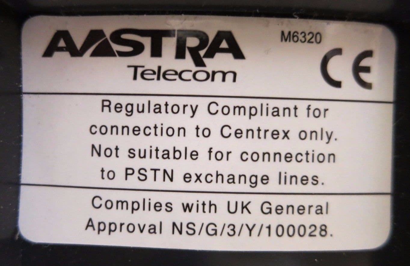 Aastra Telecom A1613-8000-02-00 M6320 Charcoal BT FeatureNet Telephone