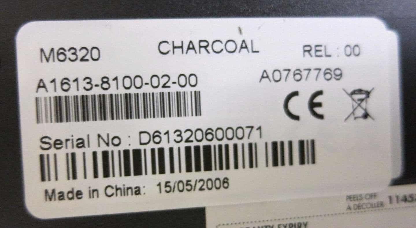 Aastra Telecom A1613-8000-02-00 M6320 Charcoal BT FeatureNet Telephone ...