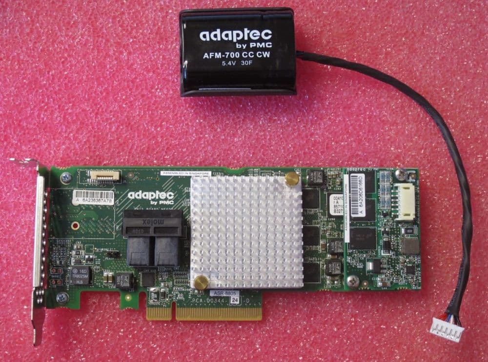 Adaptec ASR-8805 SAS 12Gb/s 8-Port 1GB HH RAID Controller AFM-700 Battery