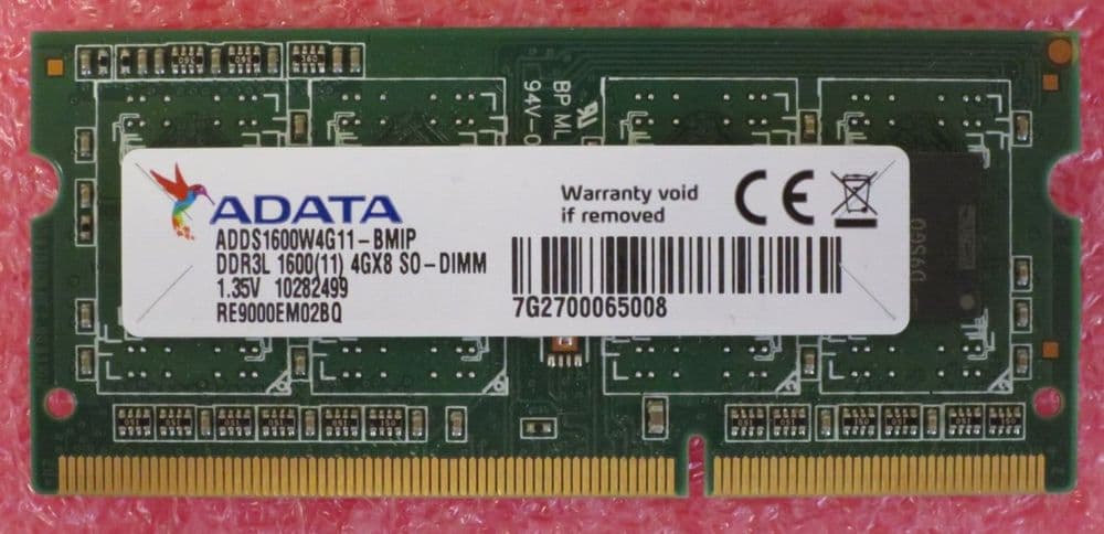 ADATA ADDS1600W4G11 4GB DDR3-1600MHz DDR3L 1600 4GX8 SO-DIMM 204-Pin RAM Memory