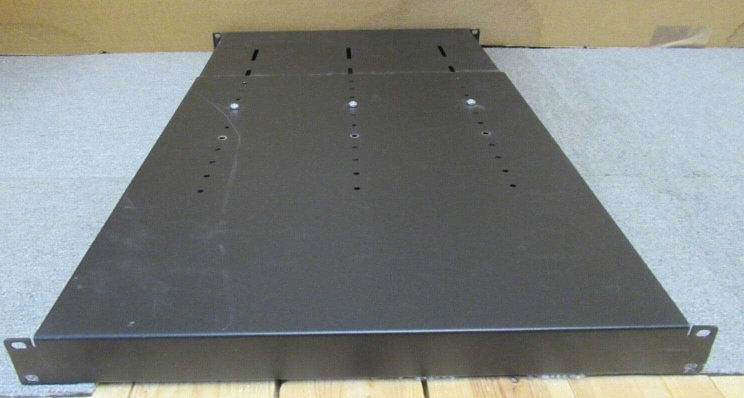 Adjustable Four-Post Black Data Rack Shelf 1U 19& x22; 500mm To 900mm Depth