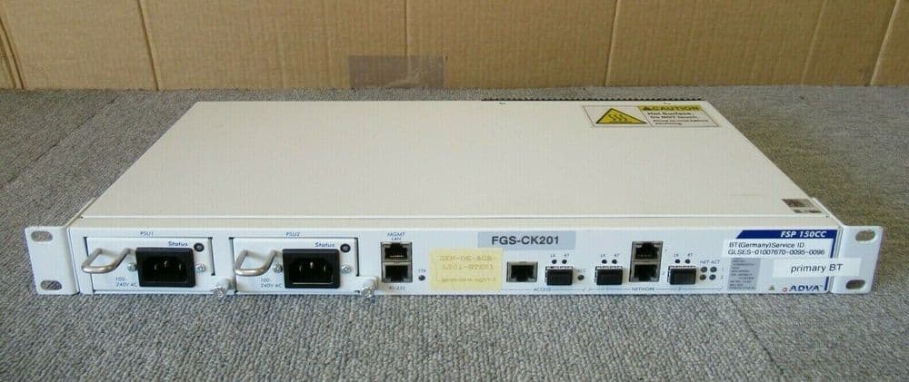 ADVA FSP150CC-GE201S EtherJack Optical Networking Ethernet Switch 2x PSU