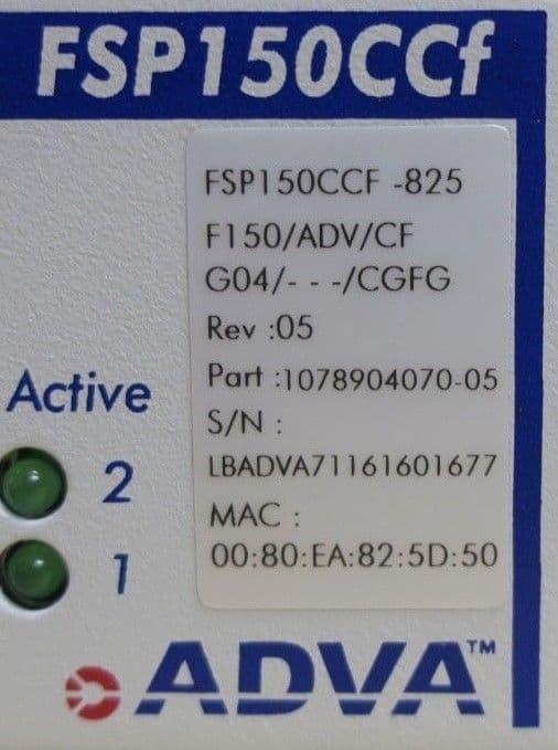 ADVA FSP150CCF-825 EtherJack Optical Networking Carrier Ethernet Switch ...