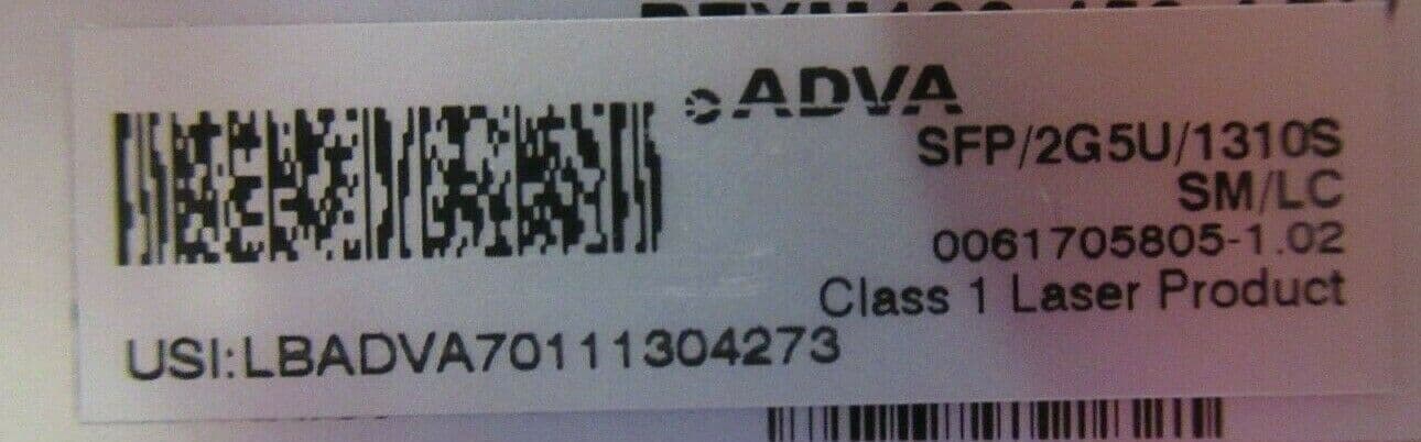 ADVA RTXM192-450-ADV SFP/2G5U/1310S/SM/LC Fiber SFP Pluggable ...