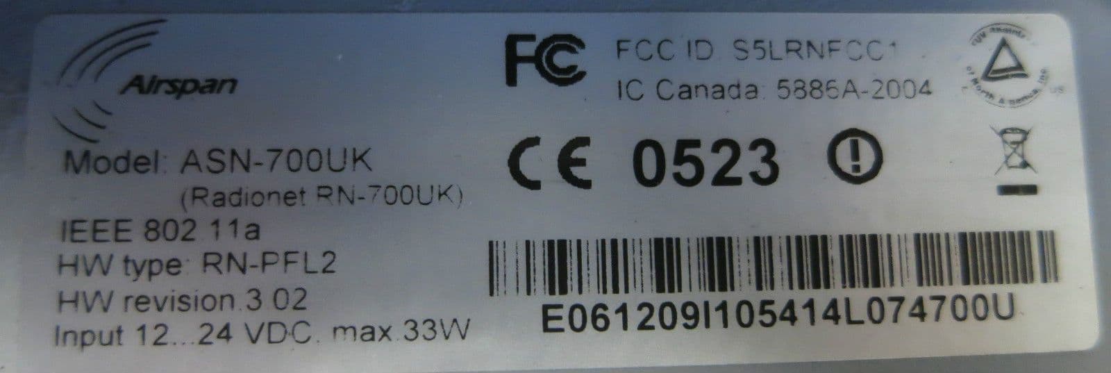 Airspan ASN 700 Wireless Internet Router With Integrated Antenna IEEE ...