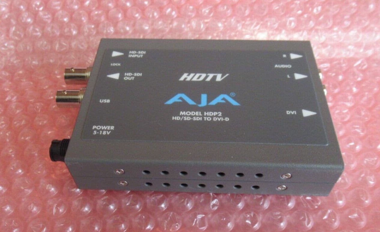 AJA HDP2 HD-SDI/SDI To DVI-D and Audio Converter With AC Power Adapter