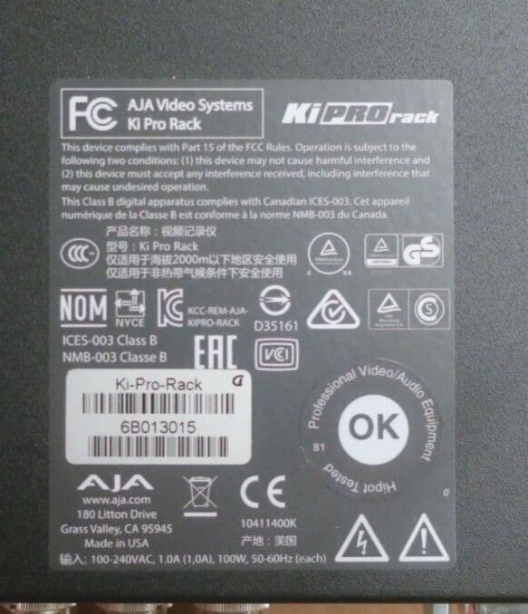 AJA Ki Pro Rack File Based 1RU HD/SD Video Recorder and Player Ki-PRO-RACK