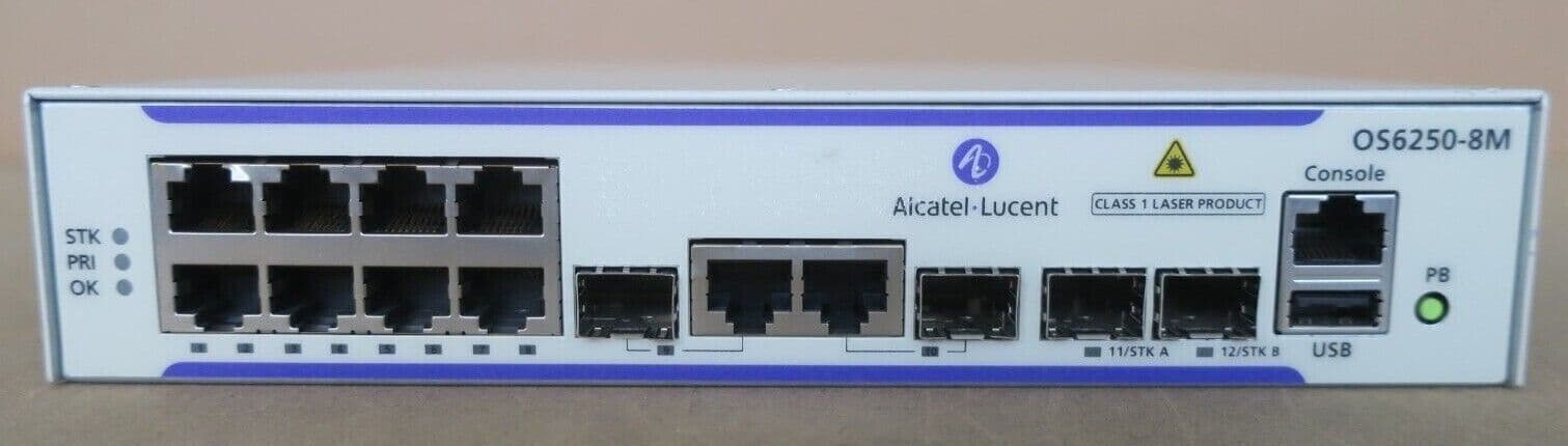 Alcatel-Lucent OmniSwitch OS6250-8M 8x10/100BaseT 2x1Gb RJ45/SFP 2xSFP ...